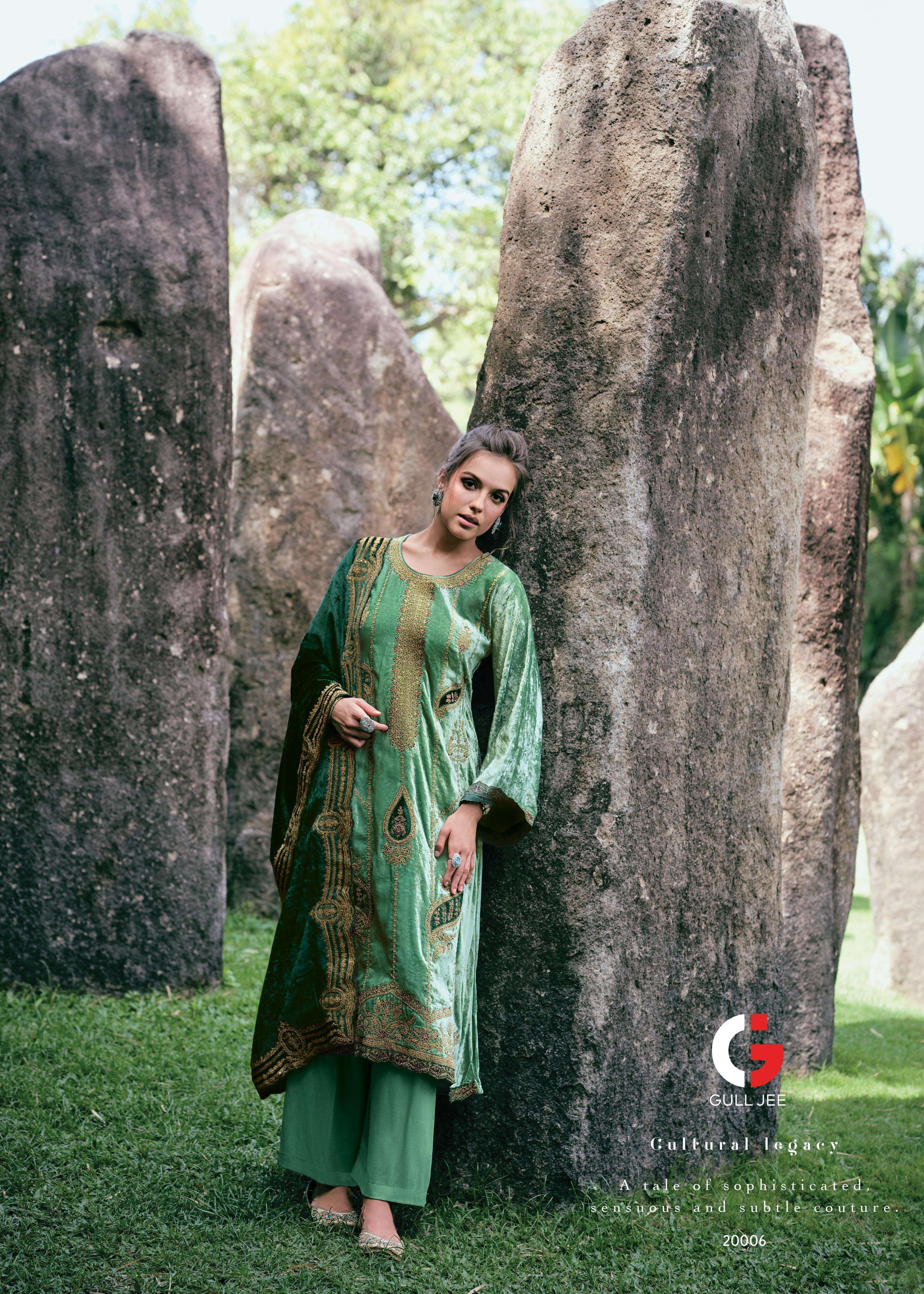 GULLJEE GUL NASREEN VISCOSE VELVET CATALOGUE SUIT SURAT WHOLESALER